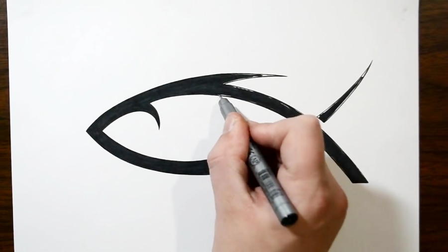 How to Draw a Christian Jesus Fish Symbol - Tribal Style