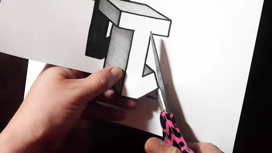 How to Draw Floating 3D Number One Optical Illusion - #1