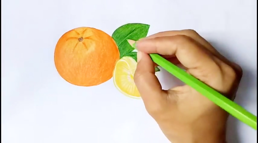 How to draw an Orange.Step by step(easy draw)
