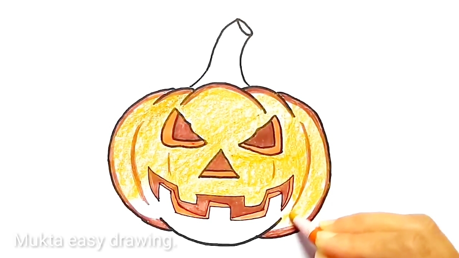 How to Draw Halloween Pumpkin .Step by step(easy draw)