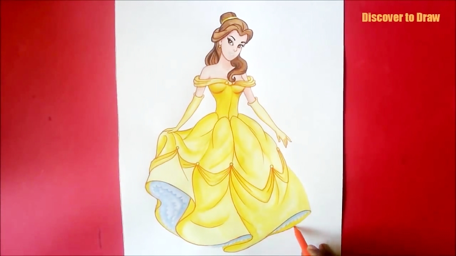 How to draw Belle from beauty and the beast