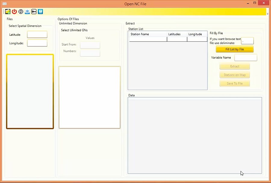 Open nc file by using coordinates