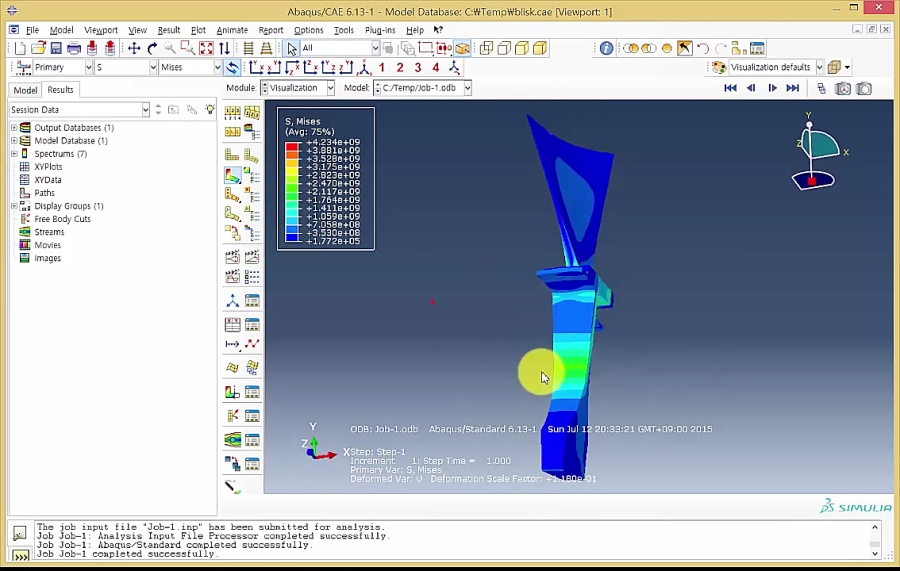 ABAQUS tutorial : Centrifugal Stress Analysis of Compressor Blade in ...