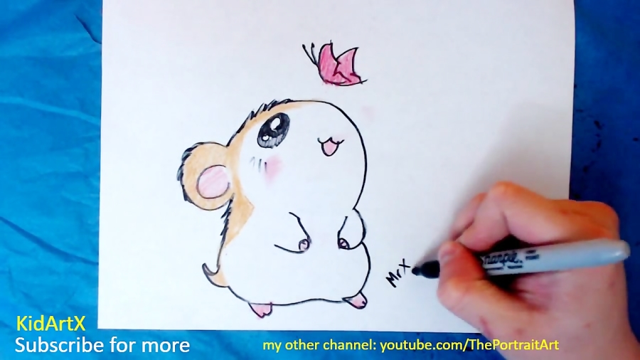 How to Draw Cute Mouse looking at Butterfly - Step by Step Tutorial