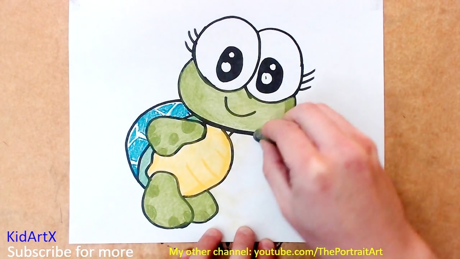 How to Draw Cute Turtle - Step by Step Tutorial