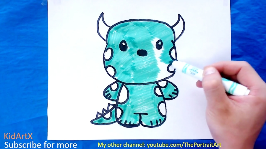 How to Draw Sullivan (monsters inc) Step by Step Tutorial For Kids