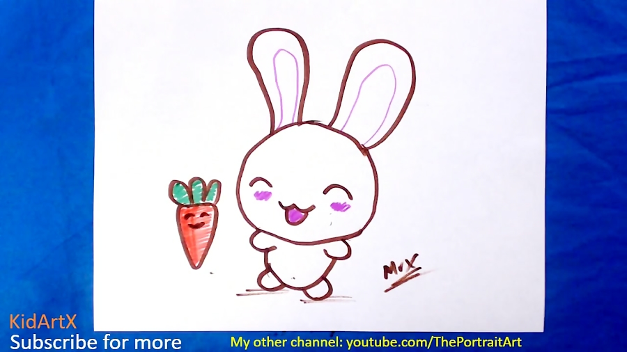 How to Draw Bunny and Carrot (super easy) - Step by Step Tutorial For Kids