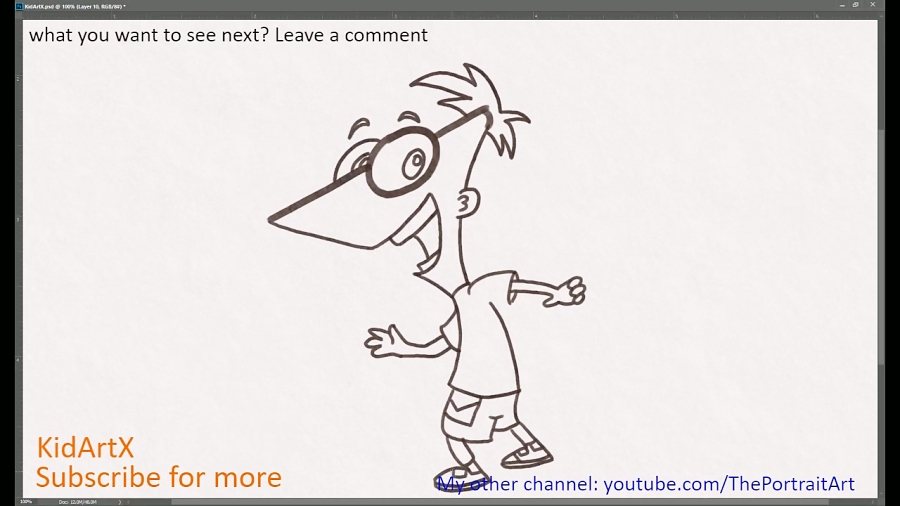 How to draw Phineas - Draw Step by Step Tutorial For Kids