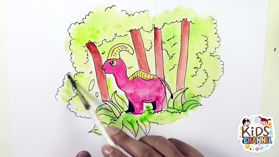 How to Draw Dinosaur and Learn How to Color | Dinosaur Coloring Page