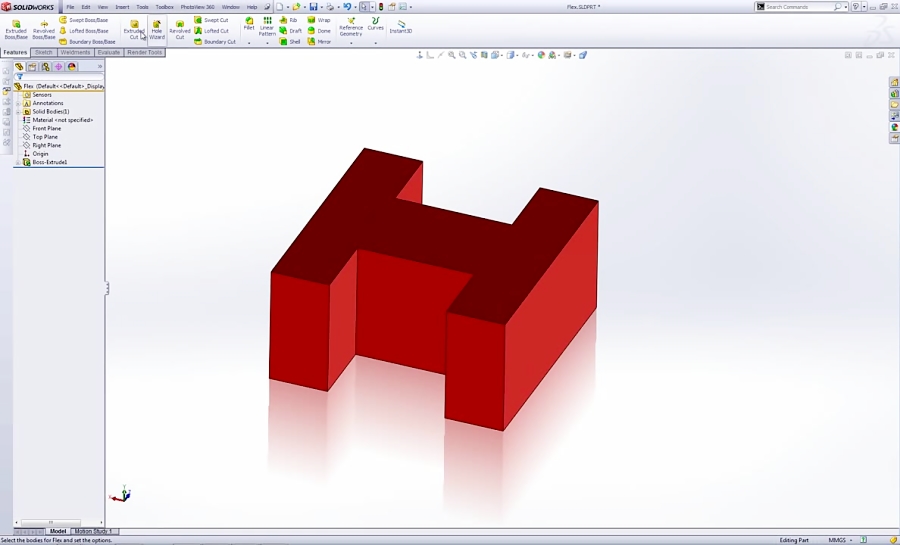 Flex Tool in SolidWorks