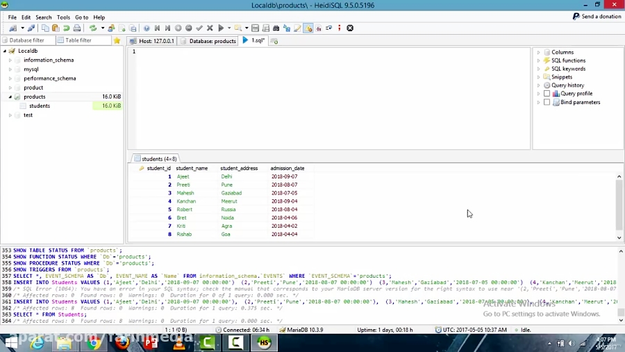 فیلم یادگیری MariaDB