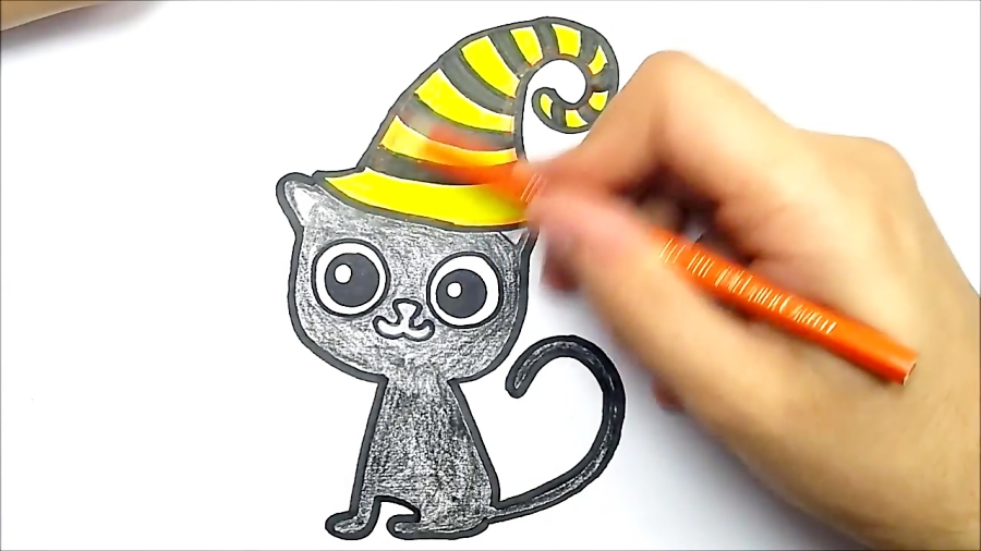 HOW TO DRAW A HALLOWEEN CAT EASY STEP BY STEP