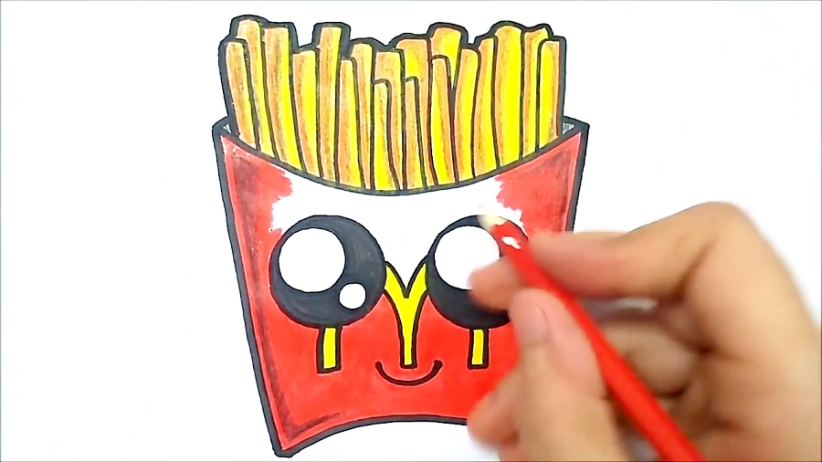 HOW TO DRAW A CUTE FRENCH FRIES