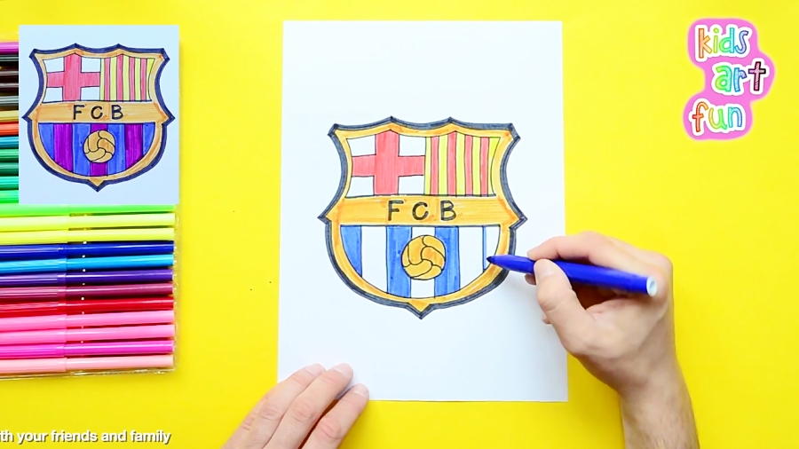 How to draw FC Barcelona Logo