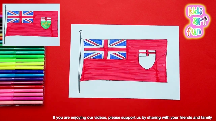 How to draw and color the Flag of Ontario, Canada