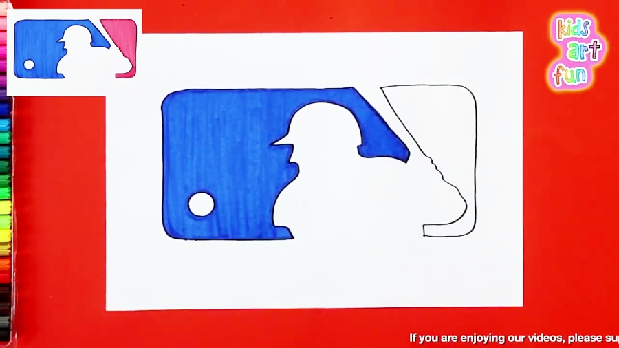 How to draw Major League Baseball (MLB) Logo