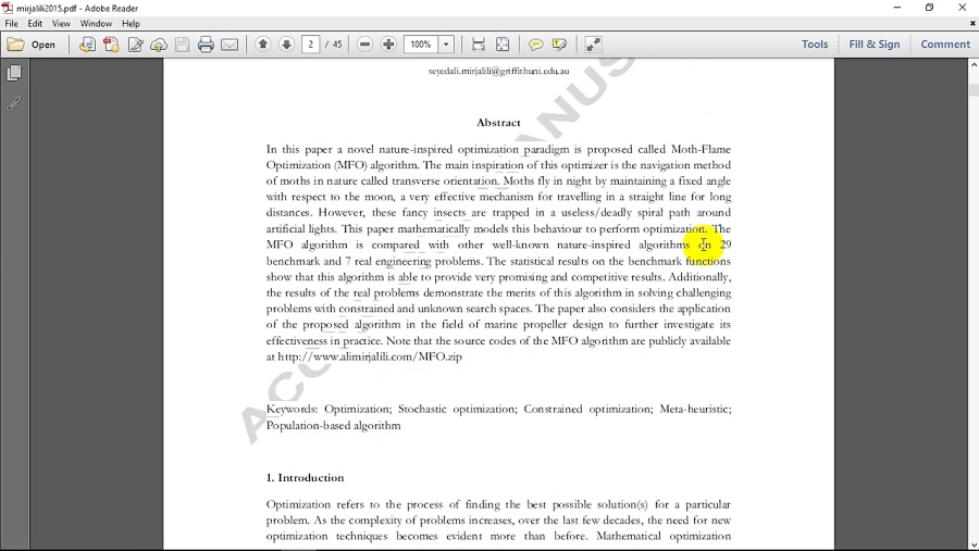 Moth Flame Optimization (MFO) algorithm MATLAB code explanation
