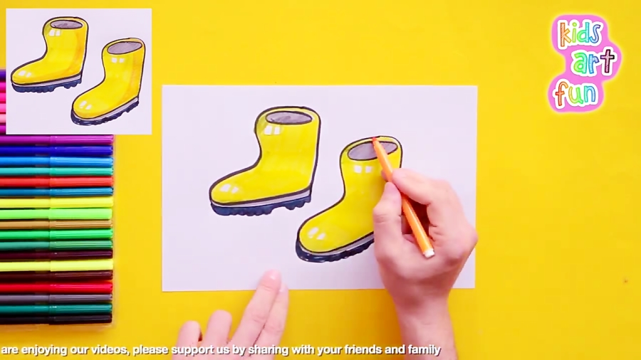 How to draw Rubber Boots