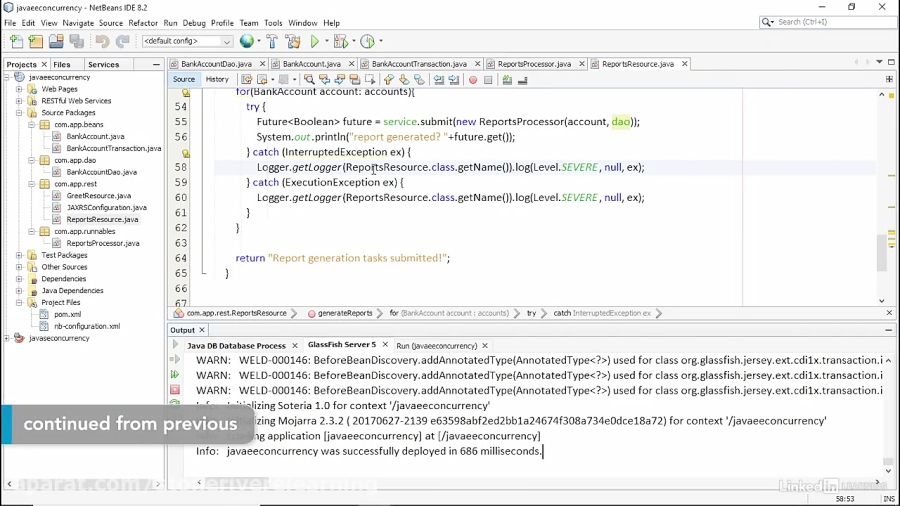 دانلود آموزش ﻿Java EE - اجرای و تست برنامه ManagedExecutorService...