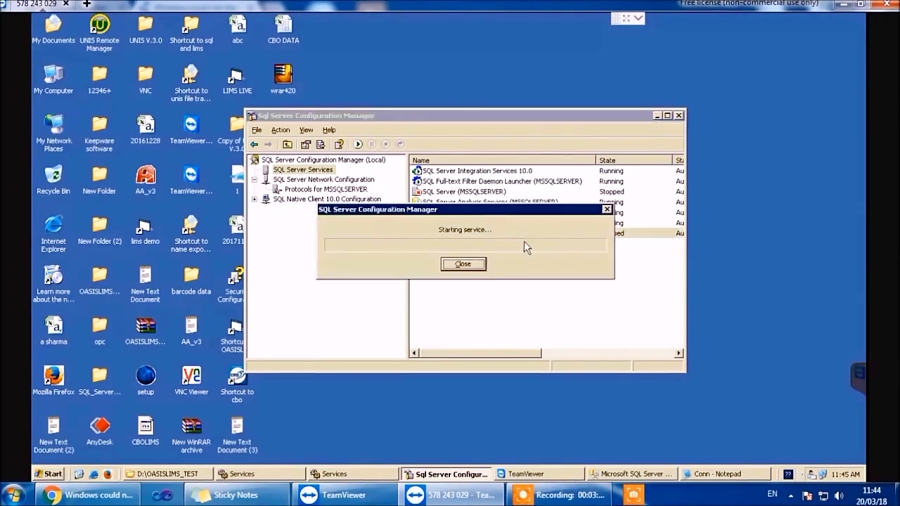 Sql is not Connecting and could not start SQL Services