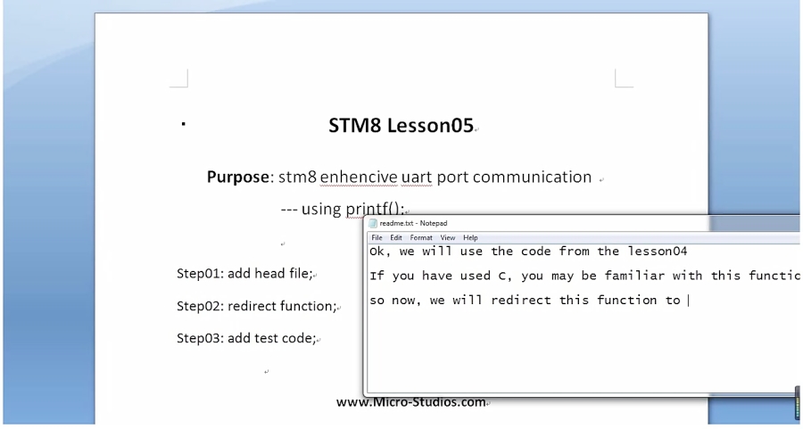 STM8 Lesson05 Enhencive Uart Port communication