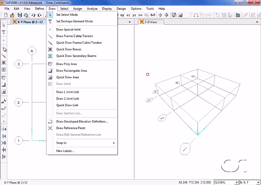 SAP2000 - 03 Draw Commands: Watch Learn