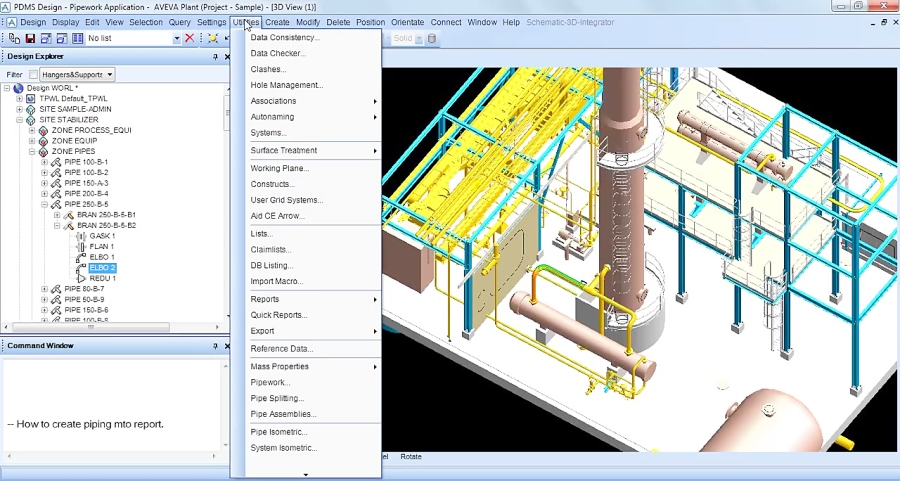 How to create piping mto report in pdms sp12.1