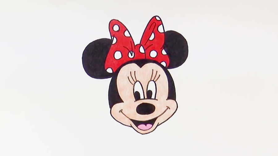 How to Draw Minnie Mouse for kids | Cartoon Drawing