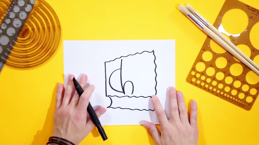 How to Draw SPONGEBOB Using Letters and Numbers with Muffalo Potato
