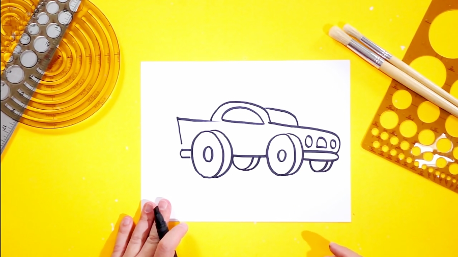 How to Draw A CAR Using Letters and Numbers with Muffalo Potato