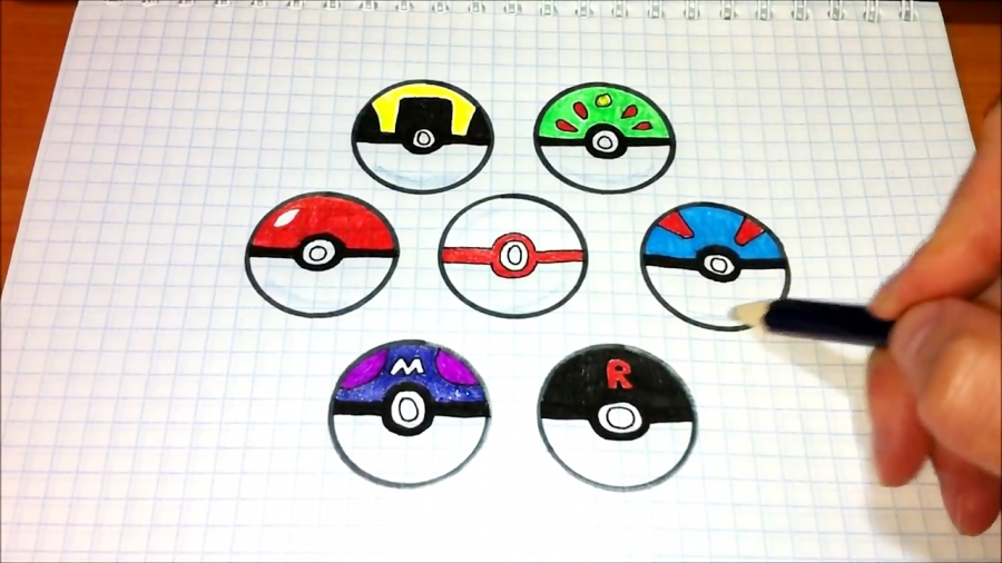 Easy drawings #210 How to draw a pokeball / Pokemon GO
