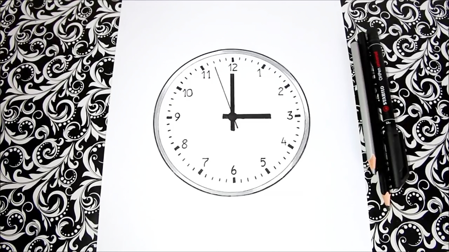 How To Draw A Wall Clock Step By Step Learn Draw Coloring Pages For