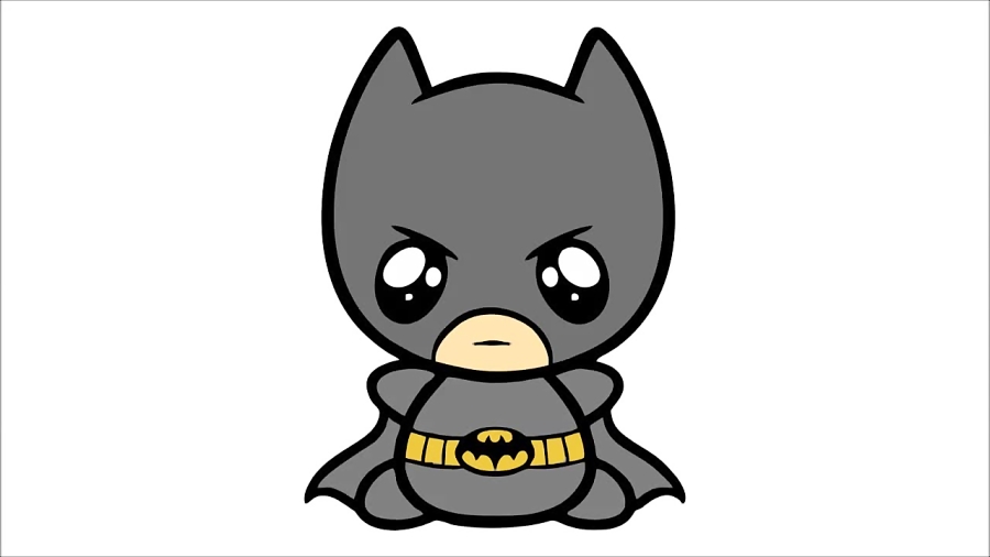 How to Draw cute Batman (kawaii)