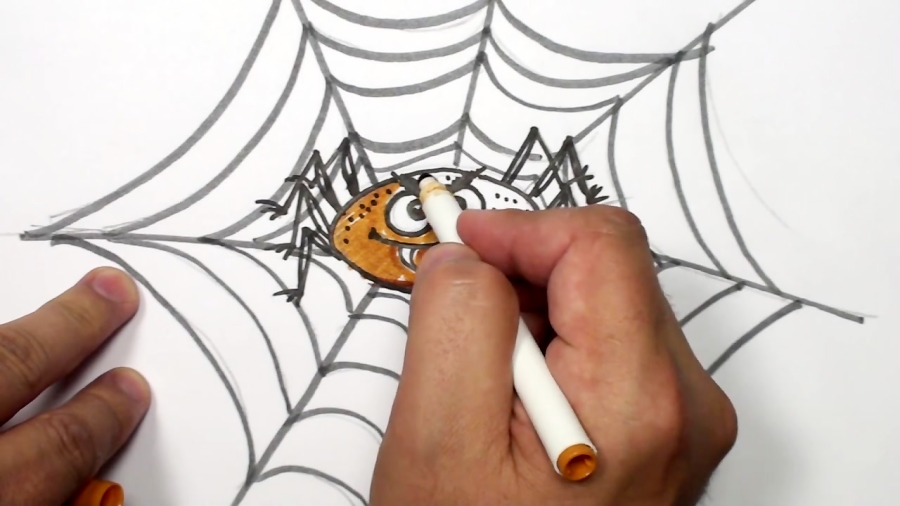 How to Draw a Cartoon Spider Video - Draw Halloween Things | MAT