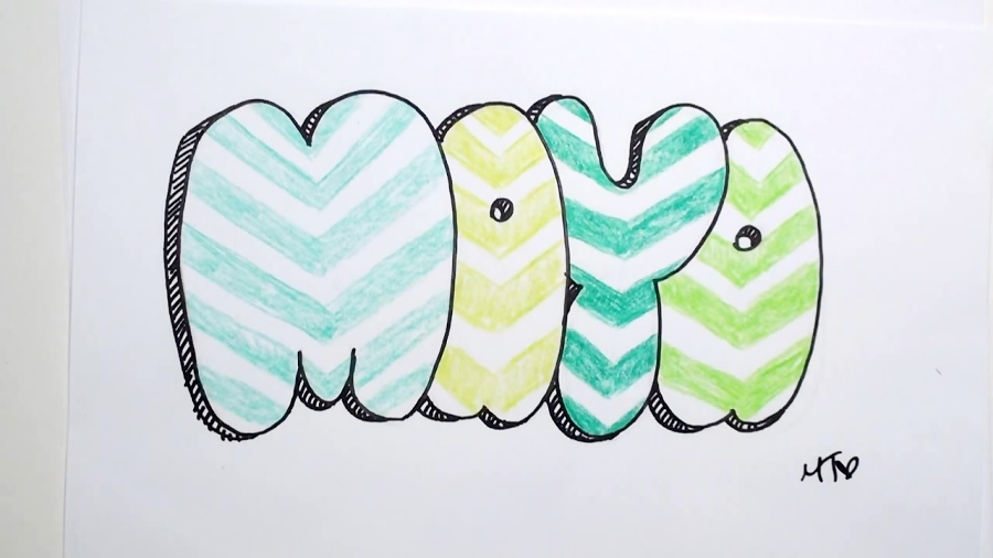 How to Draw Bubble Letters - Maya in Graffiti Letters MLT