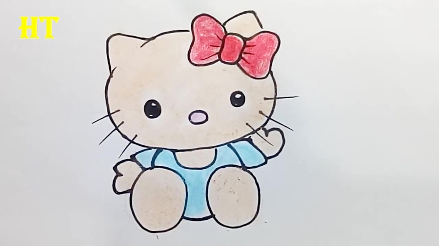 How to draw hello kitty and coloring pages for kids
