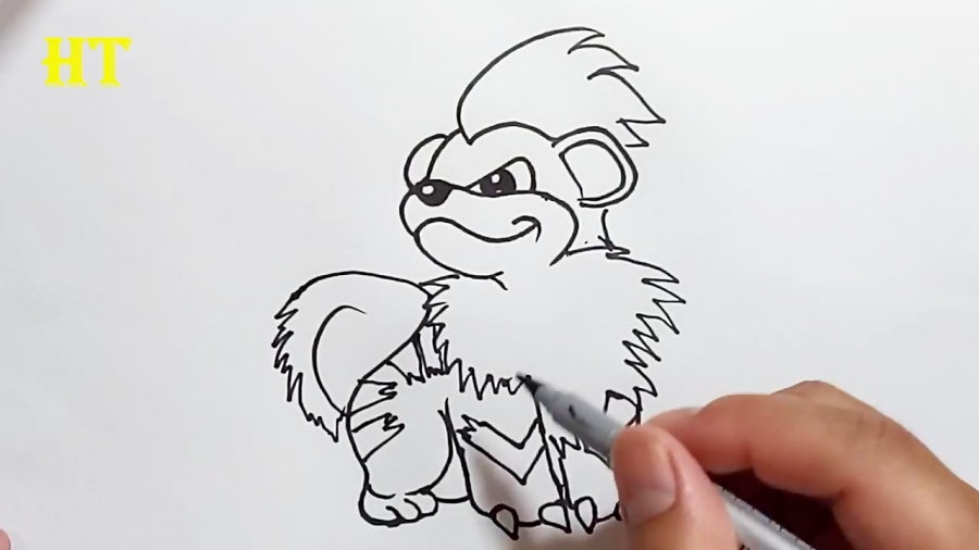 How to draw growlithe from Pokemon | Pokemon drawing and coloring