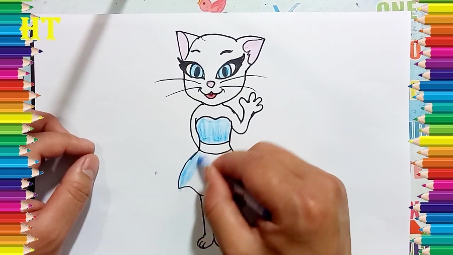 How to draw a Talking Angela step by step - Talking Angela drawing easy