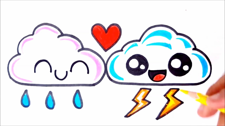 HOW TO DRAW A CUTE CLOUD STEP BY STEP