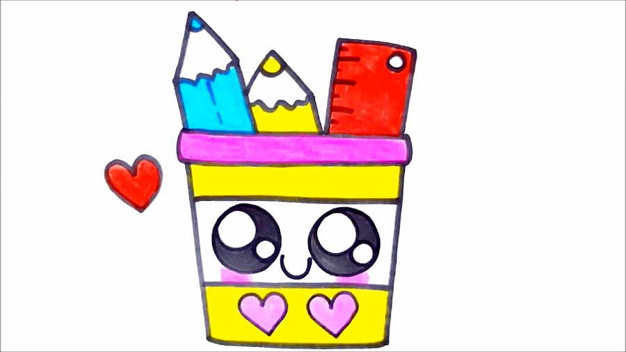 HOW TO DRAW A CUTE PENCIL STEP BY STEP