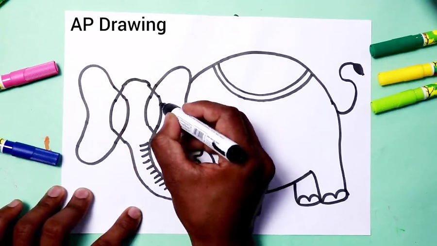 How to Draw Elephant step by step learning drawing for kids
