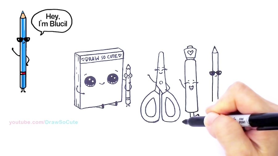 How to Draw Back to School Supplies #2 Cute and Easy step by step