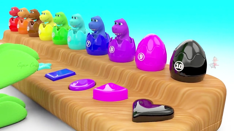Learn Colors Numbers Shapes for Children with Dinosaur Animal Color Eggs