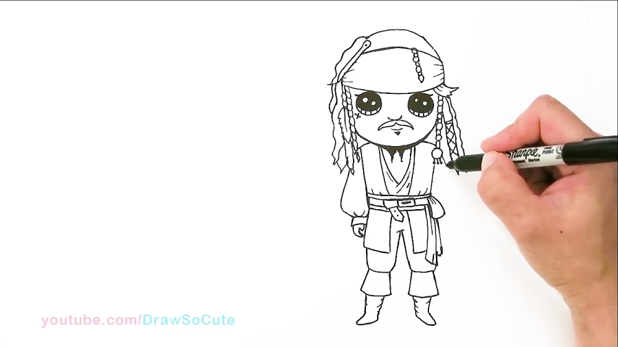 How to Draw Captain Jack Sparrow | Pirates of the Caribbean