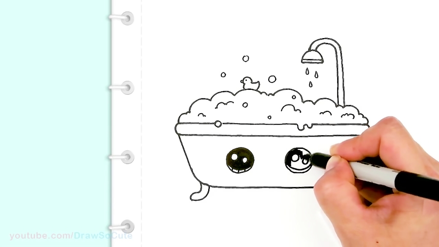 How to Draw a Bathtub Bubble Bath Easy and Cute