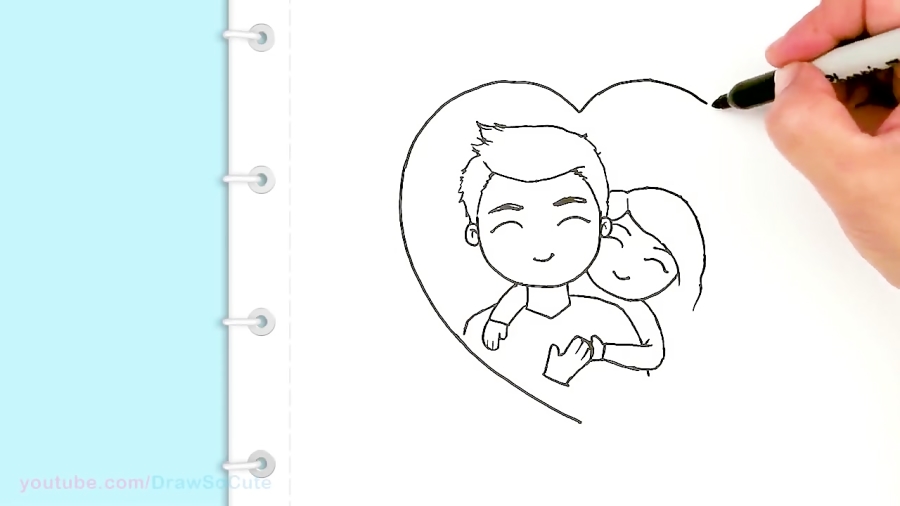 How to Draw Hugging Dad Easy