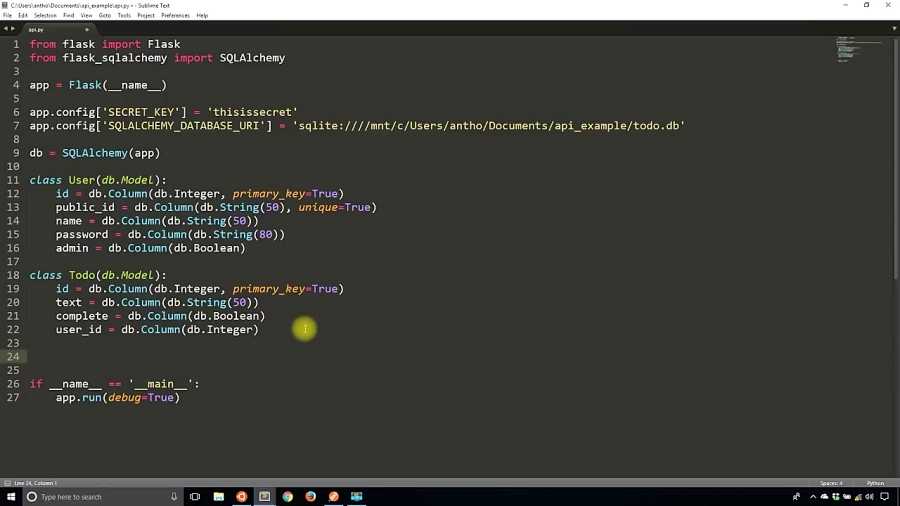 Creating a RESTFul API in Flask With JSON Web Token and Flask-SQLAlchemy