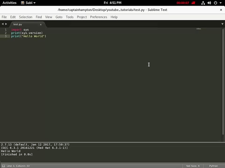 How To: Run Python 2.7 and Python 3.5 Script in Sublime Text 3