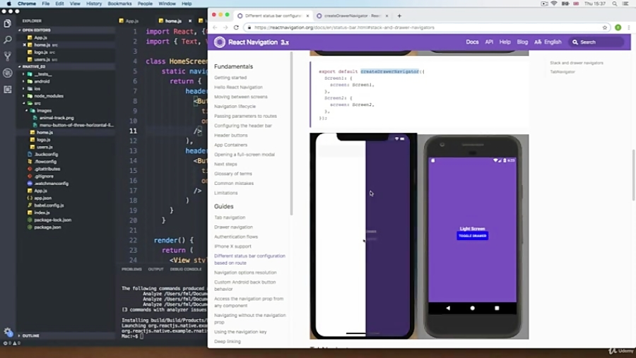 دوره آموزش React Native|آموزش React Native: ایجاد یک Side-drawer|