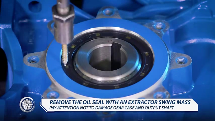 Oil seal replacement on gear reducers with hollow output shaft – video 5